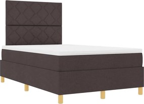 Postel s boxspringem s čelo Tmavě hnědá 120 x 200 cm textil 3339689