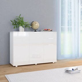 Příborník bílý s vysokým leskem 107x35x80,5 cm 283718