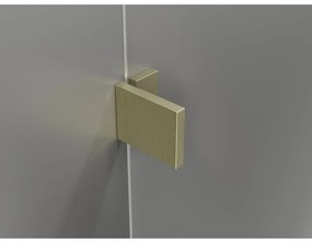 Mexen Lunar, L pětiúhelníkový sprchový kout s pravým sklonem 90 x 90 cm, 8mm čiré sklo, zlatý matný profil, 831L-090P-090L-55-00-P