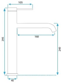 REA-B5329 - Umyvadlová baterie CLIF 29,5 cm broušená zlatá