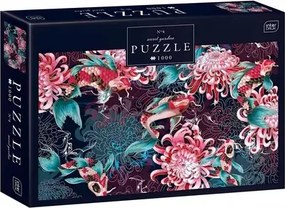INTERDRUK Puzzle Secret Garden: Koi kapři a chryzantémy / 1000 dílků /