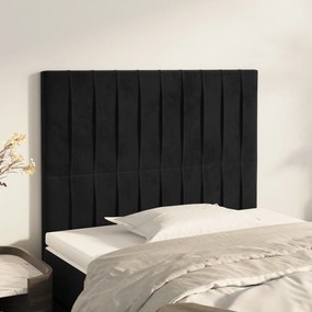 Čelo postele černé 100x5x118/128 cm sametové 3116614
