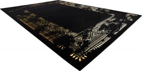 Dywany Łuszczów, AKCE: 200x290 cm Kusový koberec Gloss 408C 86 glamour black/gold, černá, chodba / předsíň