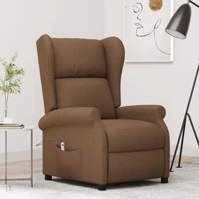 Elektrické polohovací křeslo ušák hnědé textil 3098323