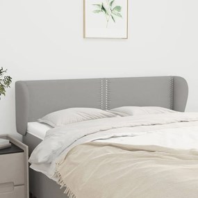 Čelo postele typu ušák světle šedé 147x23x78/88 cm textil 3117002