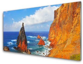 Obraz na skle Útes Pobřeží Moře 140x70 cm