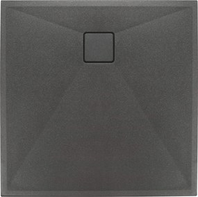 Deante Correo, čtvercová granitová sprchová vanička 90x90x3,5 cm, antracitová-titanium, KQR_T41B