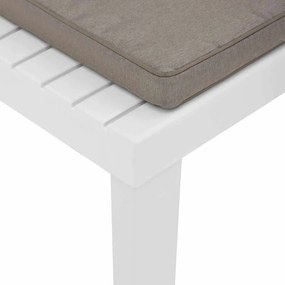 Zahradní lenoška s poduškou plast bílá 315846