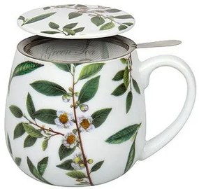 Könitz My Favourite Tea Porcelánový hrnek se sítkem s pokličkou Green 420 ml