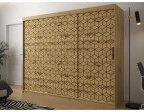 Šatní skříň s posuvnými dveřmi Arituda I250, Úložný prostor: ne, Barva: dub artisan