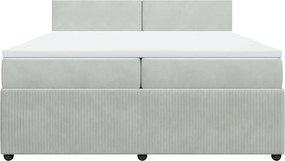 Box spring postel s matrací světle šedá 200x200 cm samet 3287824