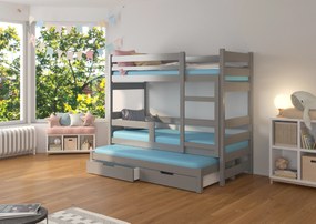 ADRK Furniture Patrová postel pro tři osoby s matracemi KARLO CH-Kar-G-E1081