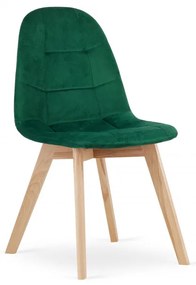 Set tří jídelních židlí BORA samet tmavě zelené (3ks)