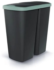 MAXIVA Odpadkový koš - COMPACTA Q DUO, černá nádoba, 45 l Barva: světle zelená