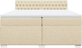 Box spring postel s matrací krémová 200x200 cm textil 3286007