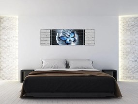 Obraz - Motýl na zdi (170x50 cm)