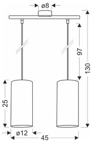 Světle hnědé závěsné svítidlo ø 12 cm Ballo – Candellux Lighting