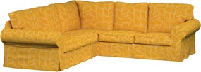Potah na pohovku IKEA Ektorp rohová barva žlutá látka pletený vzor, vzorované