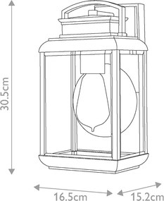 Venkovní nástěnná lucerna Elstead BYRON S šedá barva IP44/1×E27/30,5 cm