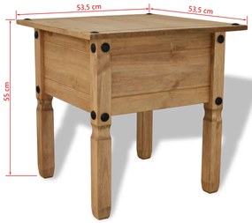 Odkládací stolek mexická borovice Corona 53,5x53,5x55 cm - Default Title