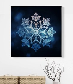 Obraz na plátně - Mandala ledová sněhová vločka FeelHappy.cz Velikost obrazu: 100 x 100 cm