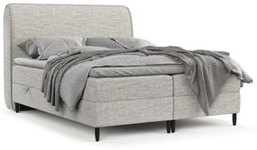 Světle šedá boxspring postel s úložným prostorem 200x200 cm Melba – Maison de Rêve