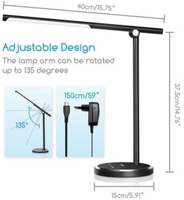 Aigostar - LED Stmívatelná dotyková stolní lampa LED/8W/230V 3000-6000K černá