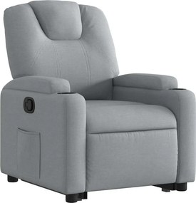 Zvedací polohovací křeslo světle šedé textil 3204368