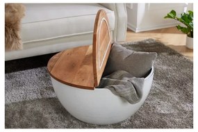 Massive home | Konferenční stolek ORIENT STORAGE 60 CM bílý masiv mango, II.