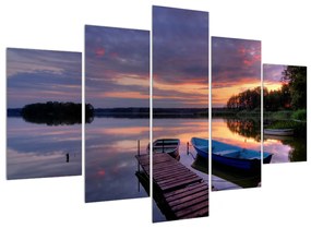 Obraz romantické jezerní krajiny (150x105 cm)