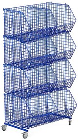 FEROPLAST spol. s.r.o Průmyslový úložný koš KS6, kompletní set 4 košů na kolečkách