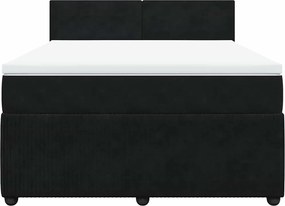 Box spring postel s matrací černá 160x200 cm samet 3287778