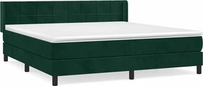 Box spring postel s matrací tmavě zelená 180x200 cm samet 3130976