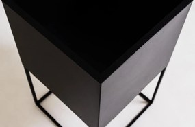 Nordic Design Černý lakovaný květináč Almus 80 cm s kovovou podnoží