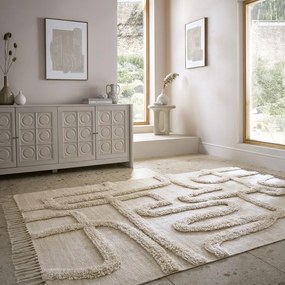 Béžový ručně tkaný vlněný koberec 160x230 cm Loma – Flair Rugs
