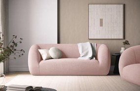 Pudrově růžová bouclé dvoumístná pohovka Cosmopolitan Design Essen 210 cm