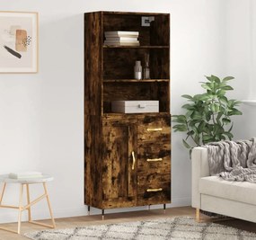 vidaXL Skříň highboard 69,5 x 34 x 180 cm kompozitní dřevo [3189997] Barva: kouřový dub