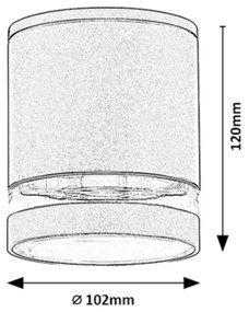Rabalux Venkovní stropní přisazené svítidlo Zombor 1x35W | GU10 | IP54 - antracit 7817
