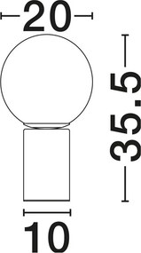 Bílá/ve zlaté barvě skleněná stolní lampa (výška 35,5 cm) Vita – Nova Luce