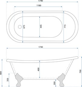 Rea, Volně stojící vana REA Sparta 175, KPL-W1101