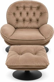 LuxuryForm DESIGN Otočné křeslo LUNA s podnožkou - latte