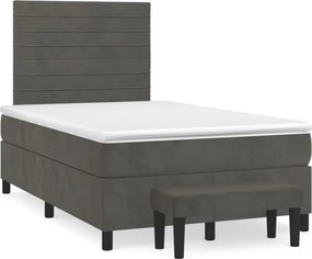 Box spring postel s matrací tmavě šedá 120 x 200 cm samet 3137894