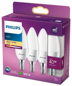 Philips | SADA 3x LED Žárovka Philips B35 E14/5,5W/230V 2700K | P5399