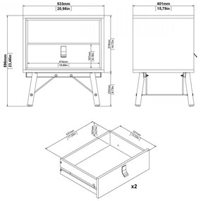 Tvilum Noční stolek Rain 1s jackson hickory