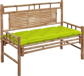 vidaXL Zahradní lavice s poduškou 120 cm bambus [3063892] Barva: Jasně zelená