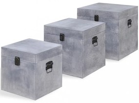 Úložný box 3 ks beton Dekorhome