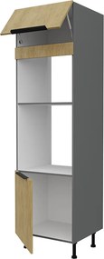 CREMONA ac | vysoká skříňka 60 DPM-215 2F na vestavnou troubu a mikrovlnku | 60 cm | antracit/cremona