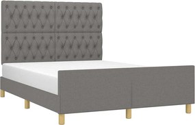 Postel bez matrace tmavě šedá 140 x 200 cm textil 3125301