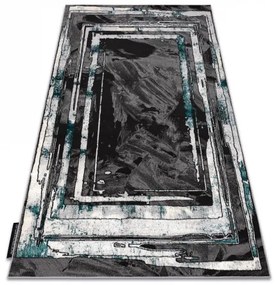 Moderní koberec DE LUXE 619 Rám Strukturální šedá / zelená velikost 140x190 cm | krásné koberce cz