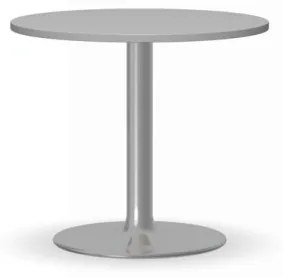 Konferenční stolek ZEUS II, průměr 600 mm, chromovaná podnož, deska šedá
